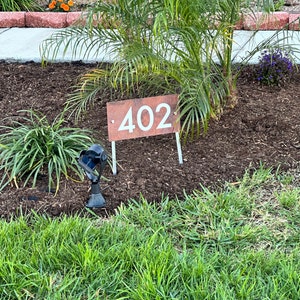 House Number Sign Printed Rust Effect Address Signage Rusty Effect ...