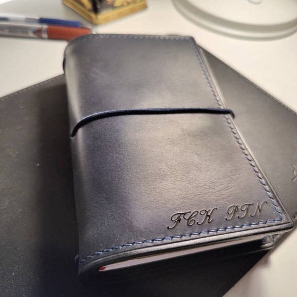 Personalized Leather Pocket Travelers Journal A6 Leuchtturm Cover Field ...