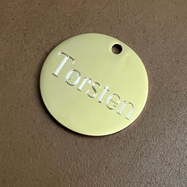 Personalized Gold Dog Tag Custom Engraved ID for Dogs Microchip ...