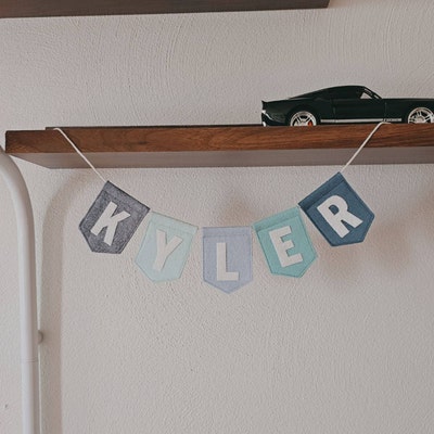 Pastel Felt Name Bunting Large Felt Flag Garland Girls Room Banner ...