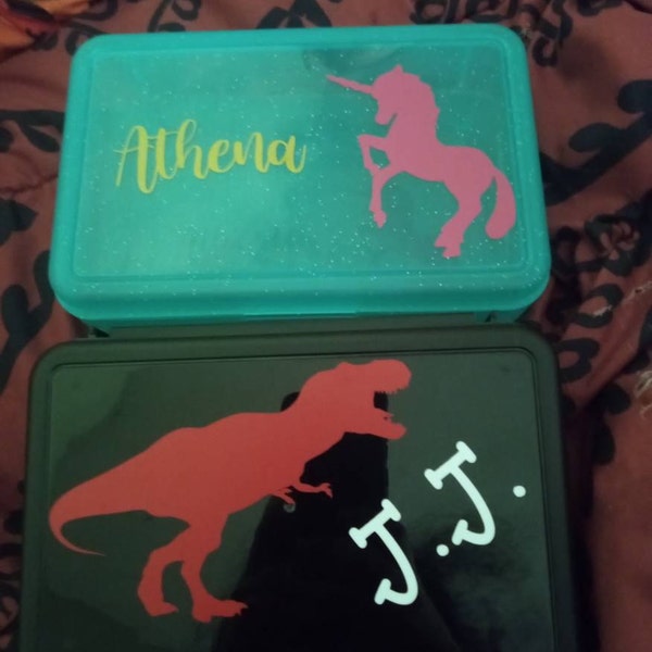 Back to School Mermaid & Unicorn Girls Personalized Pencil Box School ...