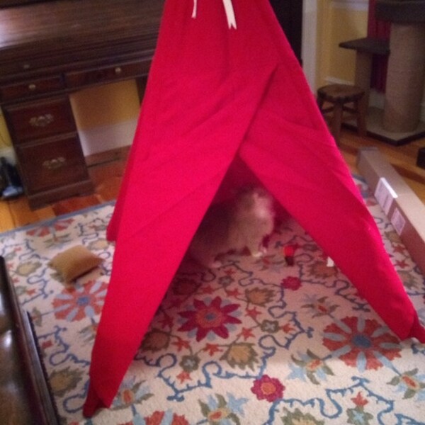 Red Canvas Kids Teepee Play Tent, Five Sizes, FULLY ASSEMBLED - Etsy