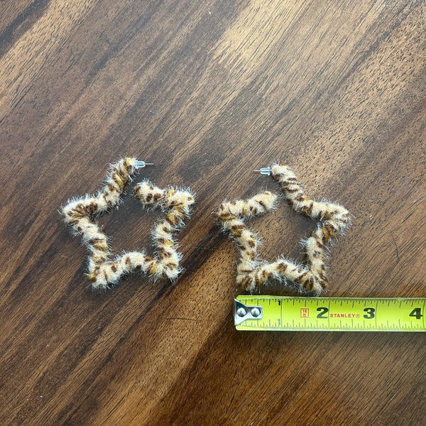 Y2K Vintage Glitter Leopard Print Hoop Earrings | Mcbling | Trashyy2k ...
