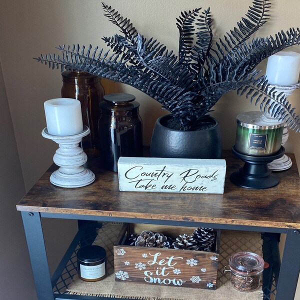 Country Roads Take Me Home Sign | Farmhouse Decor | Rustic Wood Sign ...