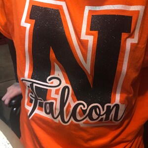 Customizable Spirit Shirt With Mascot and Letter School Colors Spirit ...