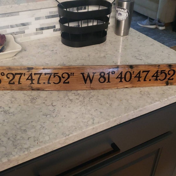 Barrel Stave Sign - Name, Quote or Coordinates - Etsy