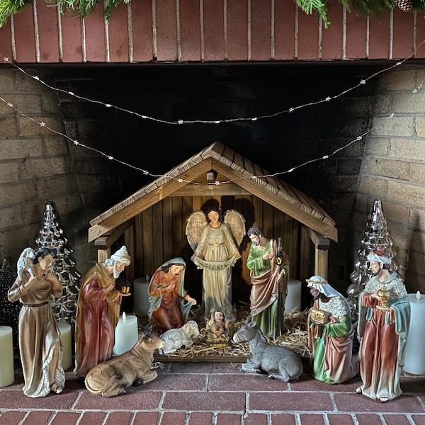 Handcrafted Rustic Wooden Manger - Medium Size Nativity Stable for Christmas Decorations - Etsy