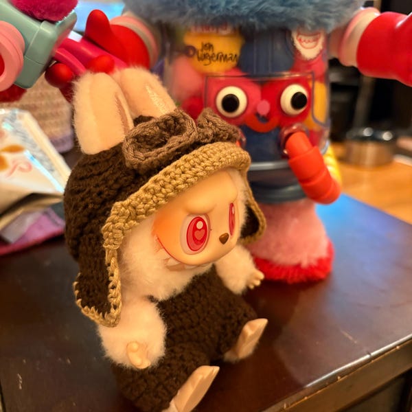 Labubu Crochet Rainbow Floral Clothes Pattern | Handmade Labubu Floral ...