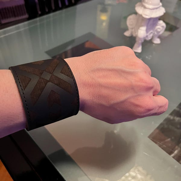 Leather Cuff Bracelet, Leather Wristband, Rocker Bracelet, Leather Cuff ...