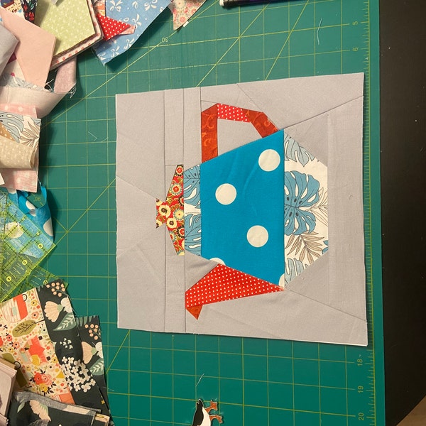 Tea Pot Quilt Block, Paper Pieced Quilt Pattern, PDF Pattern, Instant ...