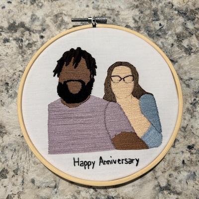 Custom Hand Embroidered Portrait - Etsy