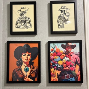 Disco Cowgirl Print, Retro Cowgirl Art, Printable Wall Art, Western ...