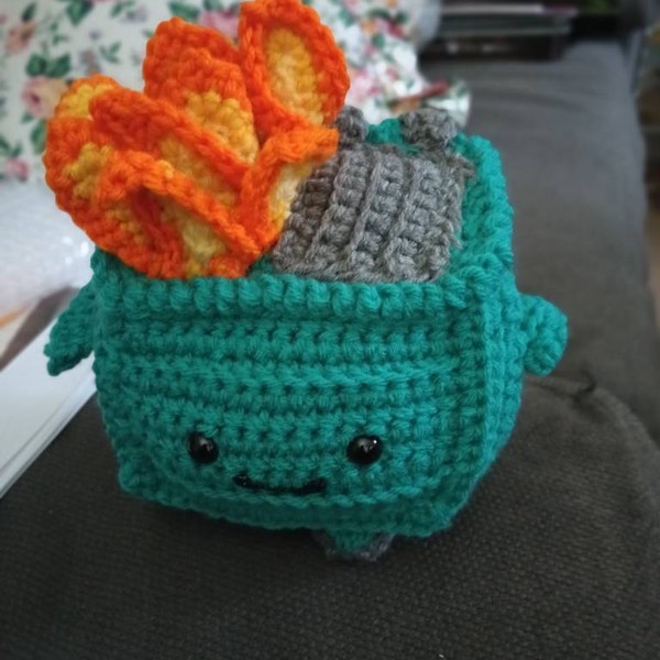 PATTERN ONLY- Crochet Dumpster Fire, Amigurumi Dumpster Fire, Cute ...