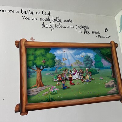 Biblical David & Goliath Scene Wall Decal choice of Frame or Scroll ...