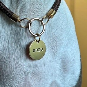 Dog Tag, Round Dog Tag, Brass Dog Tag, Pet ID Tags, Personalized Dog ...