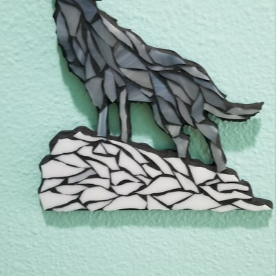 Howling Wolf Glass Mosaic - Etsy