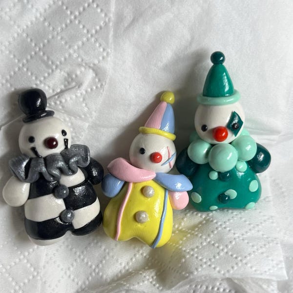 Mini Clown Handmade Figurine - Etsy
