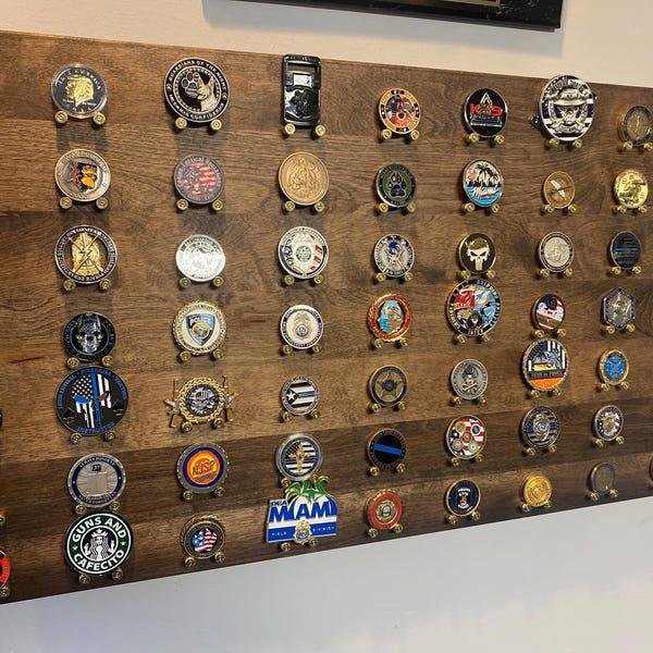 Challenge Coin Display | Thin Blue Line | Challenge Coin Holder ...