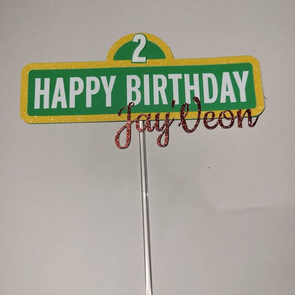 Happy Birthday Street Sign Personalized Happy Birthday Cake Topper ...