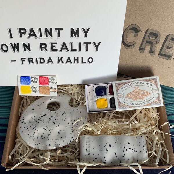 Palette and Matchbox Paint Set, Plastic-free, Handmade Art Supplies ...