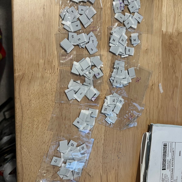 Black / White Woven Size Label Tabs Xxs Xs S M L Xl Xxl 3xl 4xl 5xl ...