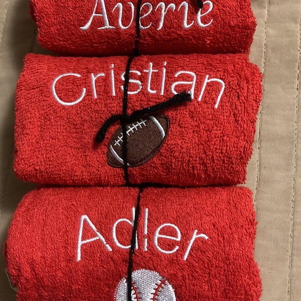 Personalized Football Player Sweat Towel, Gym Towel, Personalized Towel ...