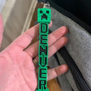 Minecraft Creeper Personalized Custom Name Tag Keychain | Etsy