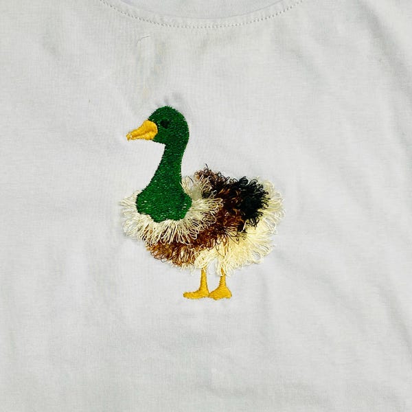 Fringed Fluffy Duck Farm Bird Animal SET of 2 Types Machine Embroidery ...
