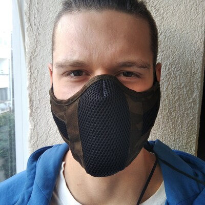 Face Mask Mortal Kombat Style With Filter Pocket Cloth Nose - Etsy