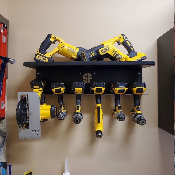 Metal Power Tool Rack, Heavy Duty Storage Shelf, Tool Organization ...