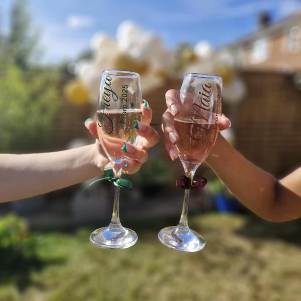 Personalised Prom Champagne Flutes, Prom Night, - Etsy UK