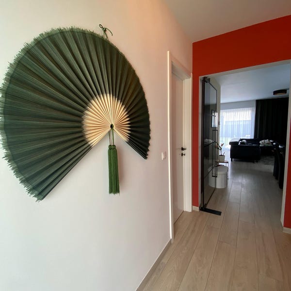 Wall Fan Decor, Bamboo Decorative Fans, Handcrafted Bamboo Fan, Boho ...