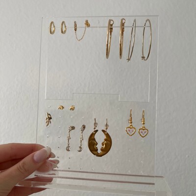 Clear Rectangle Dangle Earring Holder Earring Stand - Etsy