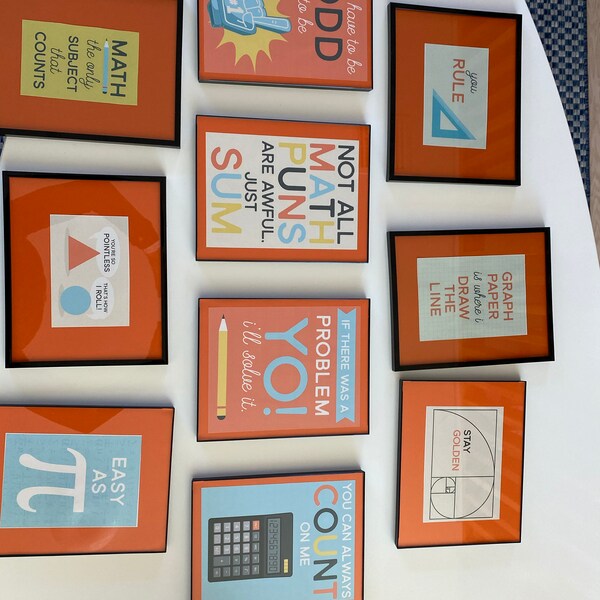 Math Classroom Poster Set, Printable Gallery Wall Art, Stem Pun Prints ...