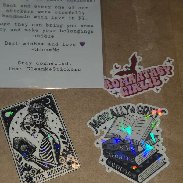 The Reader Tarot Card Skeleton Sticker, Kindle Bookish Sticker, Book ...