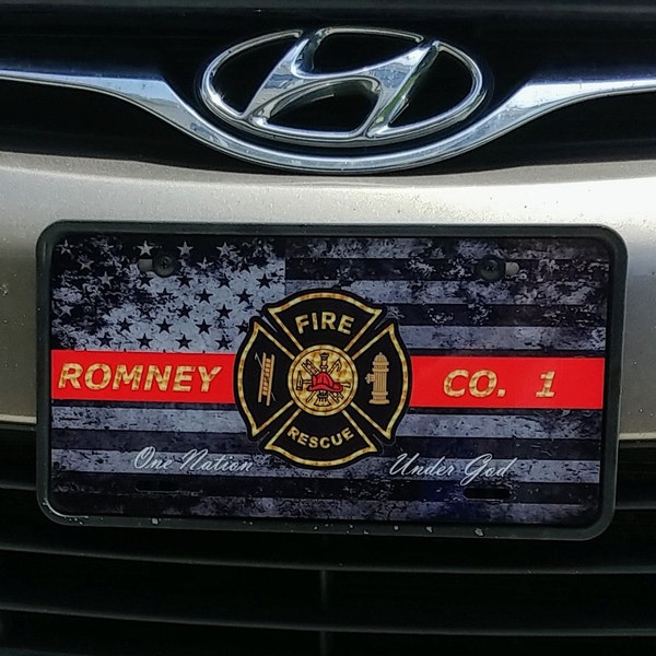 American Flag Firefighter, Fireman License Plate - Public Safety Vanity ...