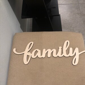 Family Script Word Wood Sign Wooden Words Sign Art Rustic - Etsy