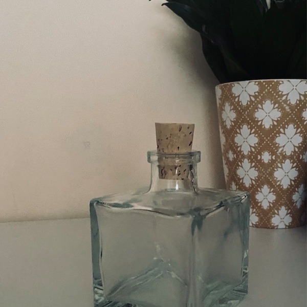 200ml Glass Cube Bottles Supplied With a Choice of Corks - Choose ...