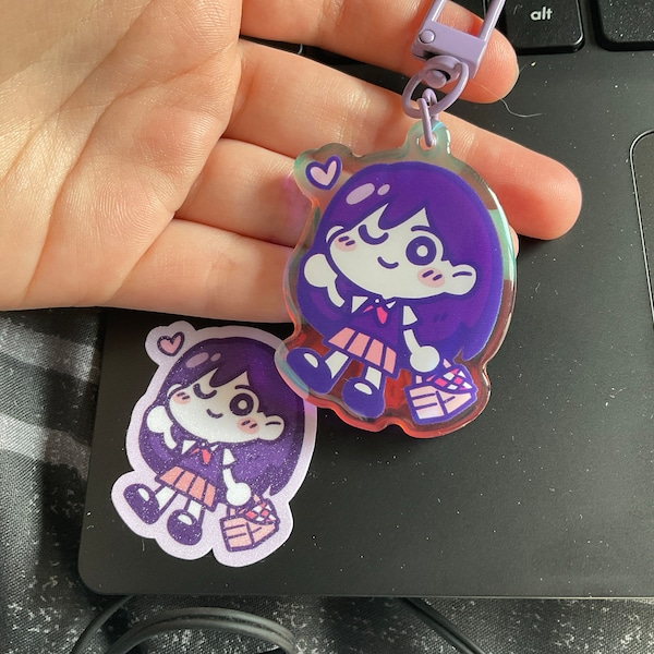 OMORI Rainbow Acrylic Epoxy Keychains OMORI, Aubrey, Kel, Hero, Mari ...