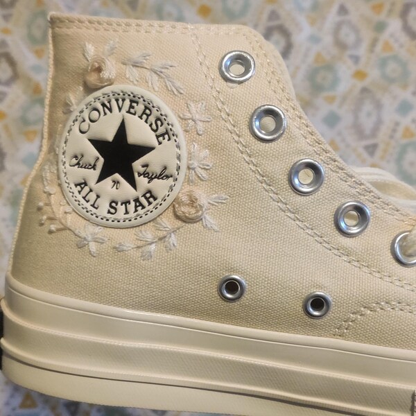Embroidery Converse/custom Wedding Shoes/converse Embroidery/birthday ...