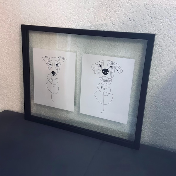 Custom Dog Portrait, Line Drawing, Pet Art, Line Dog Portrait, Dog ...