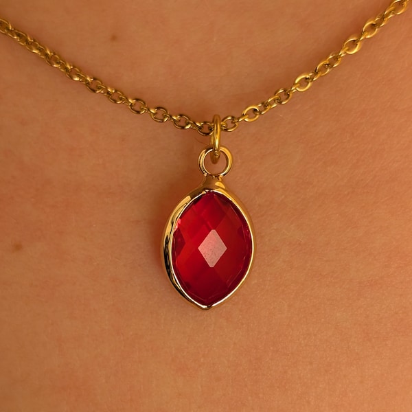 Ruby Necklace Gifts for Women Personalized July Birthstone Necklace ...