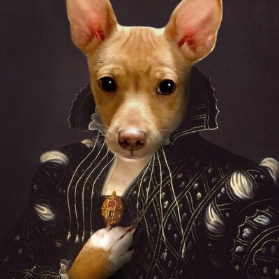 Custom Renaissance Princess Pet Portrait . Royal Dress Pet Portrait ...