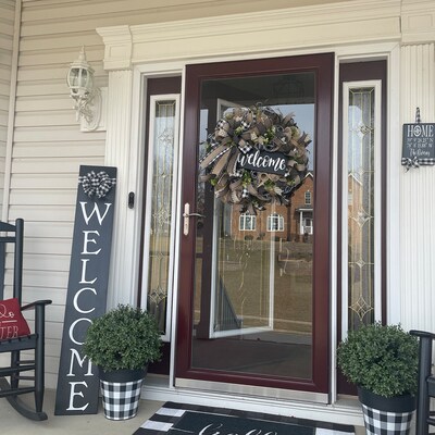 Everyday Welcome Wreath, Farmhouse Neutral Year Round Wreath for Your ...