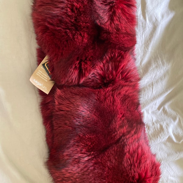 Deep Purple Silver Fox Fur Collar Wrap Scarf Stole - Etsy