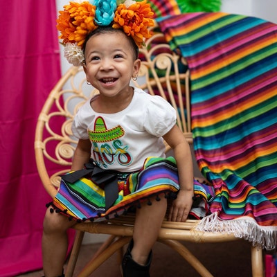 Fiesta Theme Outfit, Serape Skirt, Birthday Fiesta Outfit, Fiesta Party ...