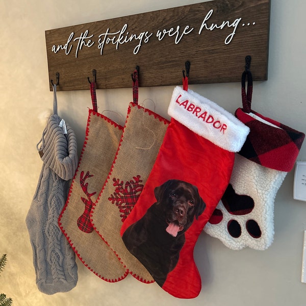 Stocking Holder and the Stockings Were Hung Sign Christmas Decor ...