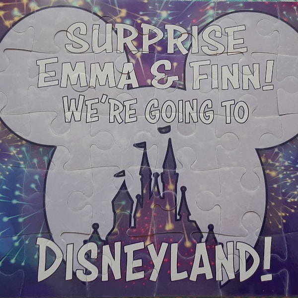 Surprise Disney Trip Reveal Puzzle, Disney Vacation Announcement Puzzle ...