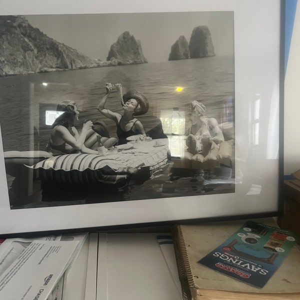 Eating Spaghetti on the Water Vintage Poster Print, Capri Italy 1939 ...