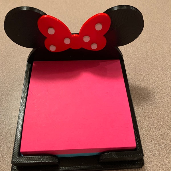 Minnie Mouse 3D Printed Disney Sticky Note Holder for Desk, Work ...